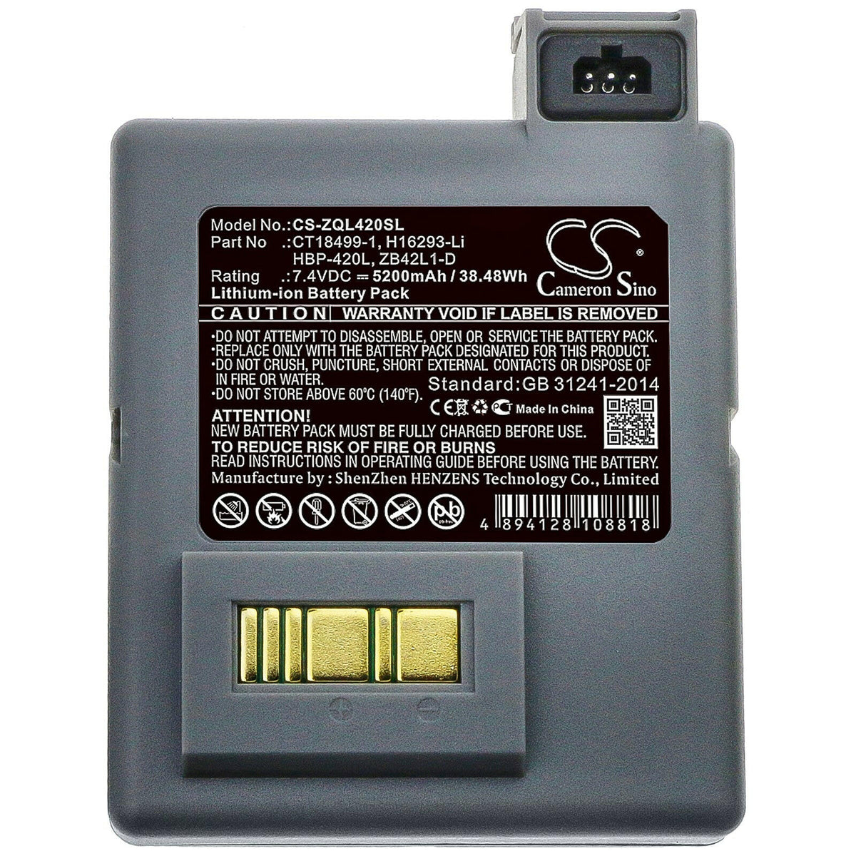 Zebra Portable Printer Battery CS-ZQL420SL – Battery Prime